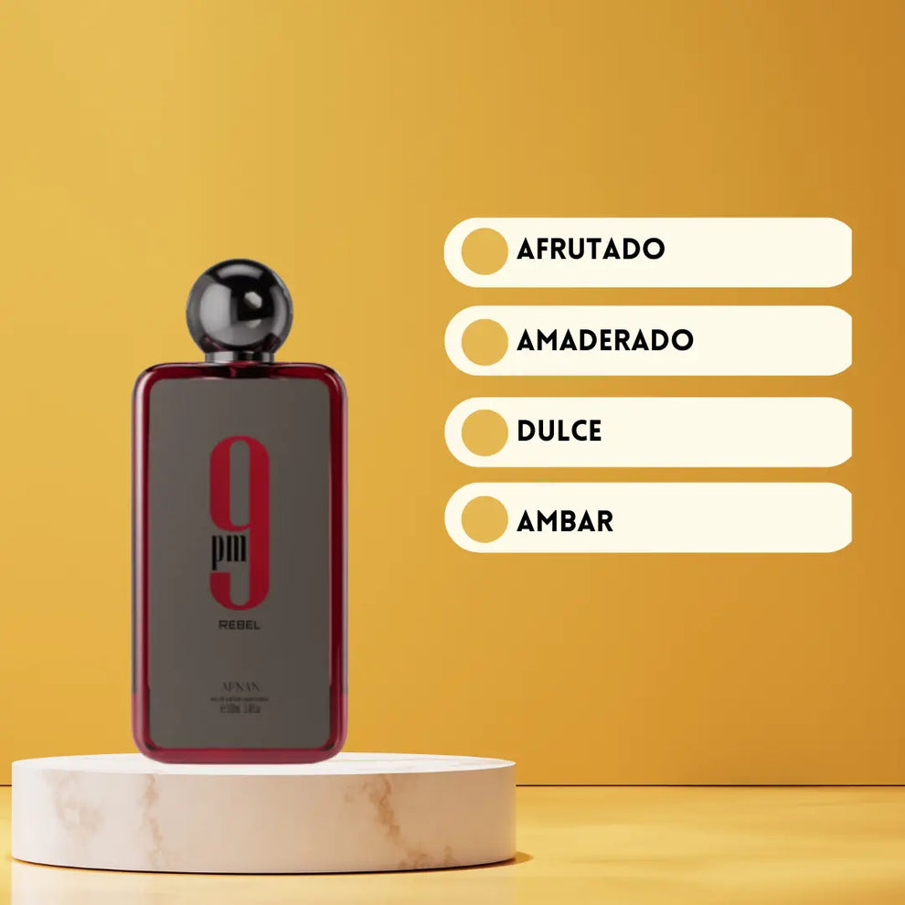Afnan 9PM Rebel 100ml - Perfume Masculino Afrutado y Enérgico con Notas ...