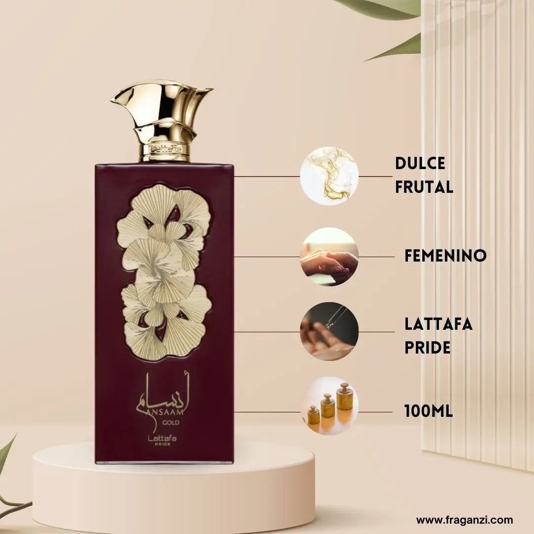Ansaam Gold de Lattafa Pride 100ml - Elegante Perfume Árabe para Mujer