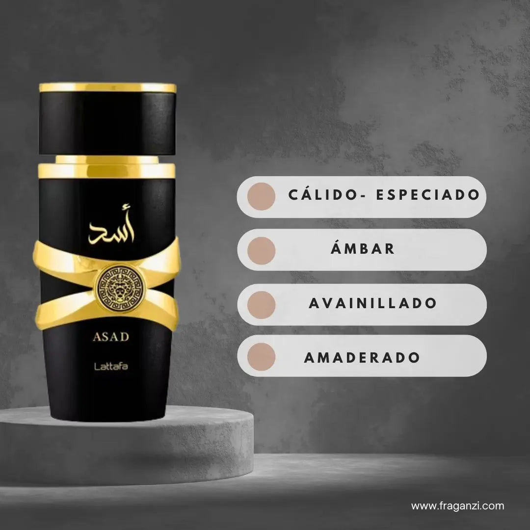 ASAD Eau de Parfum de Lattafa 100 ml - Fragancia Masculina de Fuerza y ...