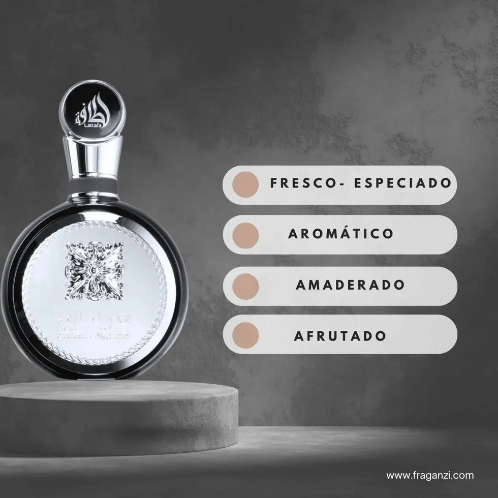 Fakhar Silver de Lattafa - Perfume Árabe Masculino 100ml, Frescura ...