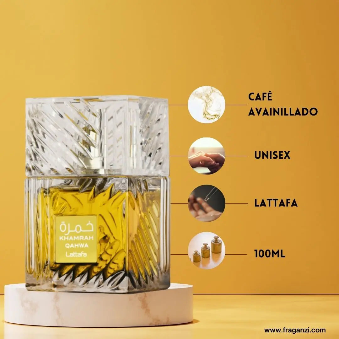 Khamrah Qahwa de Lattafa - Perfume Árabe Unisex 100ml, Café y Vainilla ...