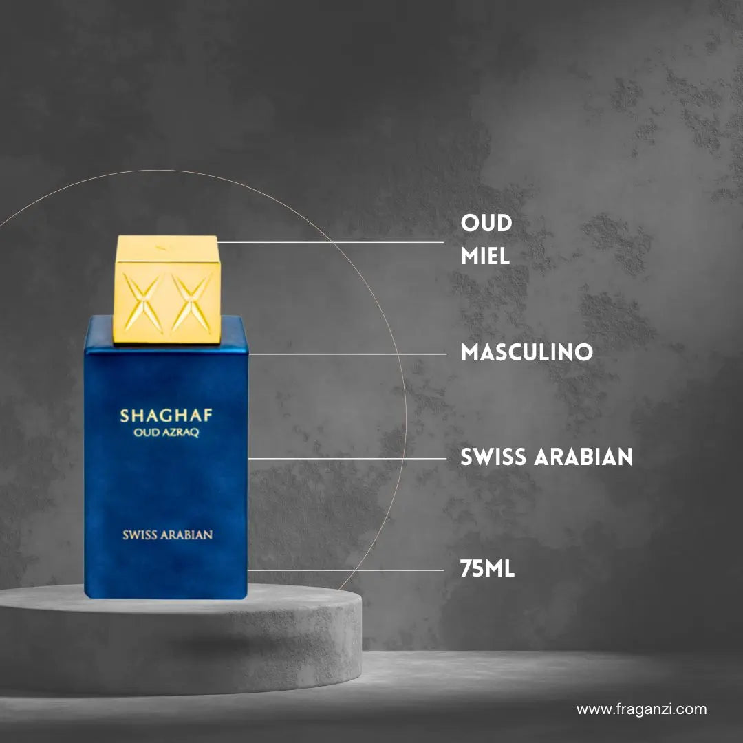 Shaghaf Oud Azraq 75 ml - Elegante Perfume Masculino Árabe | Swiss Arabian
